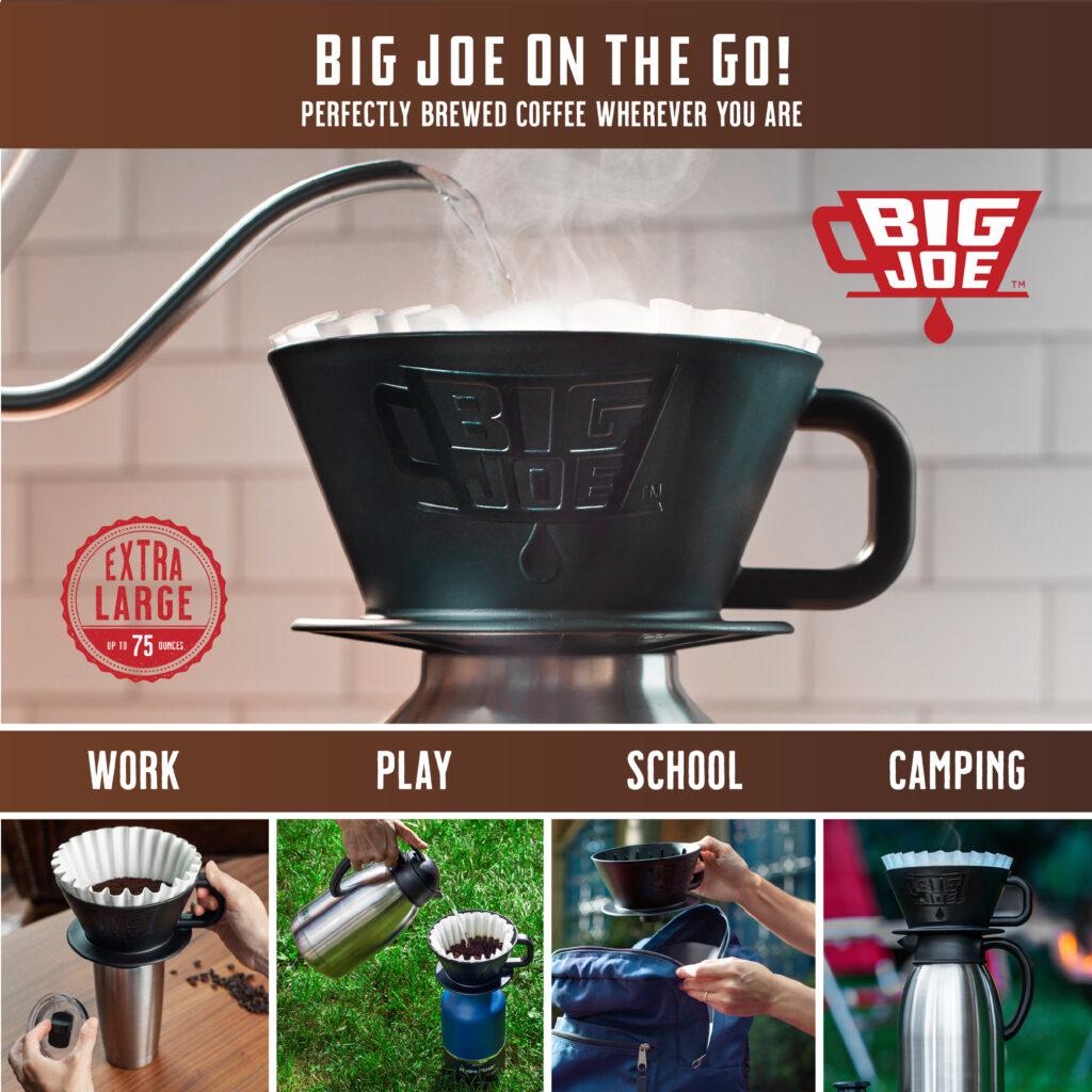 Big Joe Large Pour Over Coffee Maker with 50 Large Filters | Big Joe Coffee